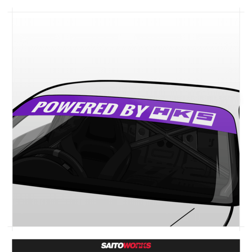 'Powered By HKS' Japan Windshield Sunstrip Banner - SaitoWorks