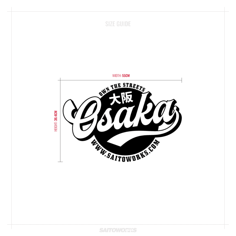 Osaka 'Own the Streets' Japan XL Rear Window Decal - SaitoWorks