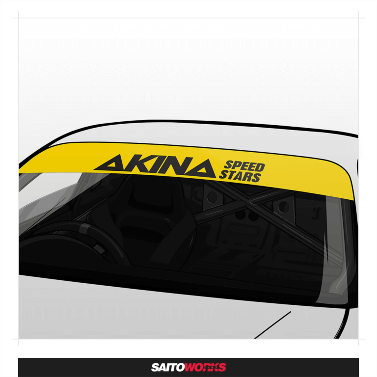 Initial D 'AKINA SPEED STARS' Windshield Sunstrip Banner - SaitoWorks