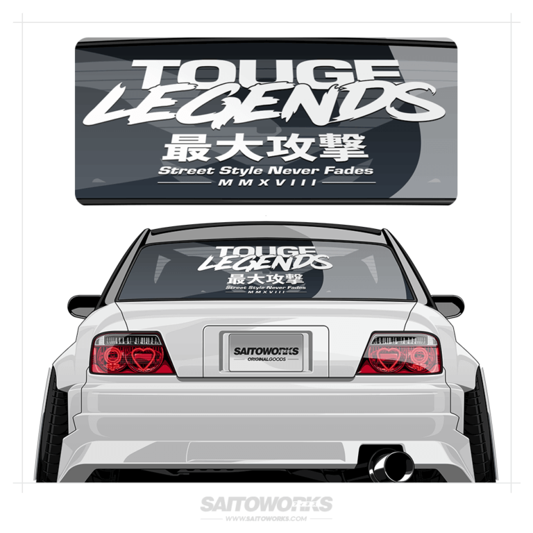 Touge Legends 'Street Style' XL Rear Window Decal - SaitoWorks