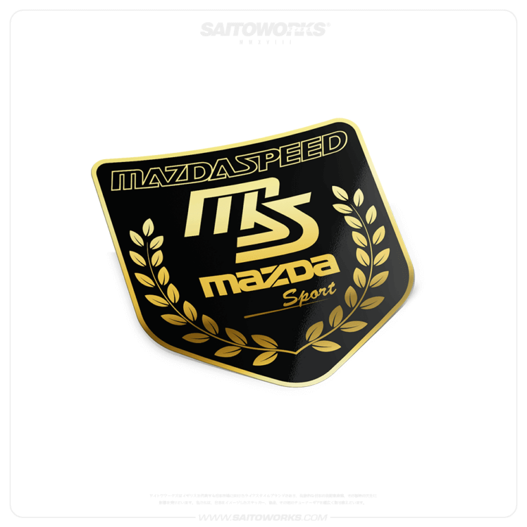 Mazdaspeed MS Sport Patch Gold Chrome Sticker - SaitoWorks