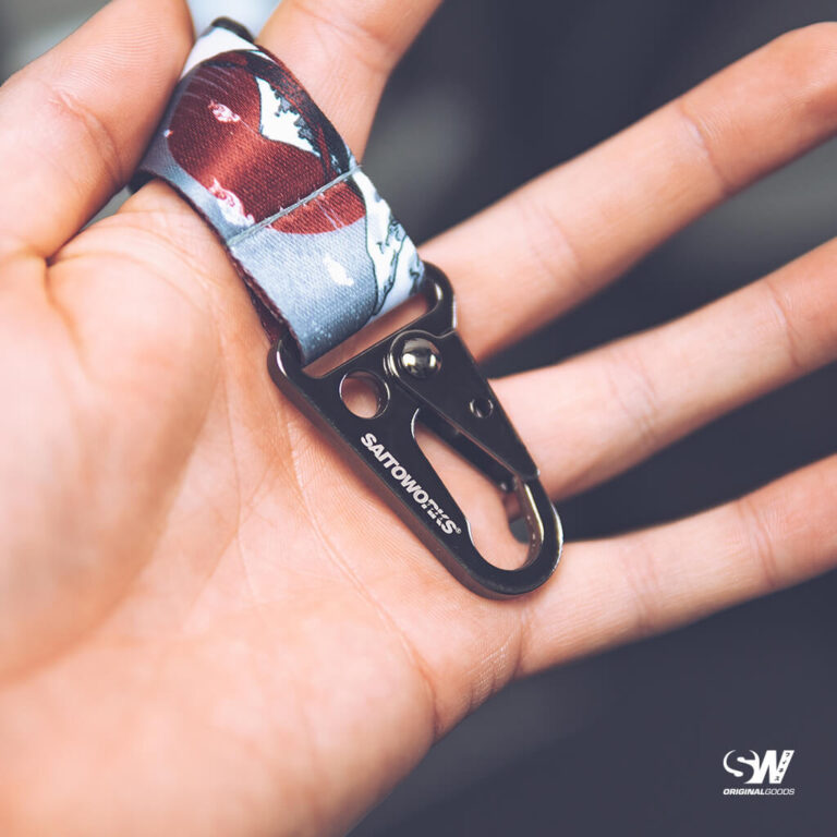 Hokusai 'Ghost Wave' JDM Lanyard Keychain - SaitoWorks